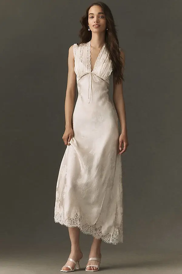 For Love & Lemons Adrift Sat Maxi Dress - Cream