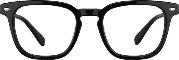 Zenni Retro Square Glasses W/ Snap-on Sunlens Plastic Full Rim Frame - Black