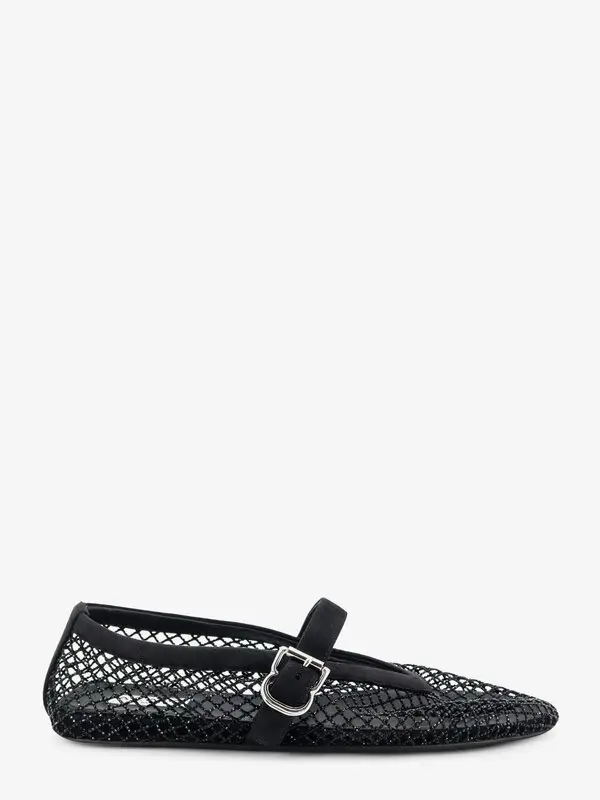 Alaïa Flat Mesh Ballet Flats With Rhinestone Detail - Black