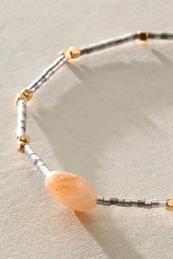 Free People Sol Semiprecious Stone Bracelet - Blush/silver