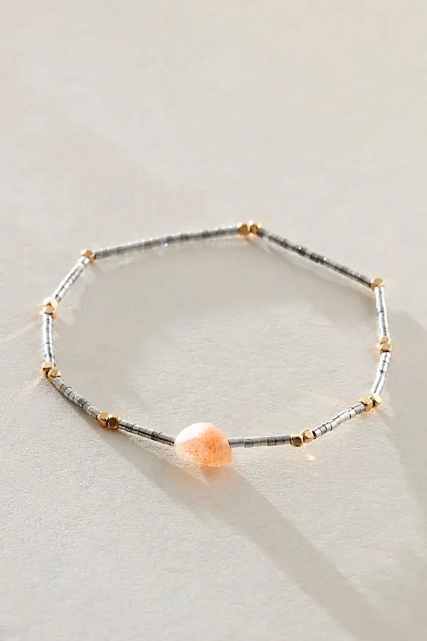 Free People Sol Semiprecious Stone Bracelet - Blush/silver
