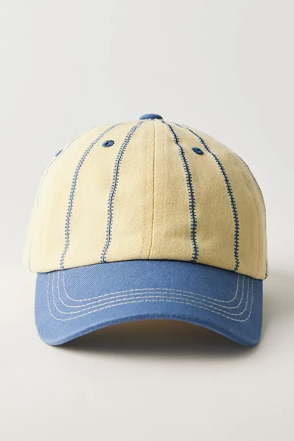 Free People Baseline Baseball Cap - Yellow Combo