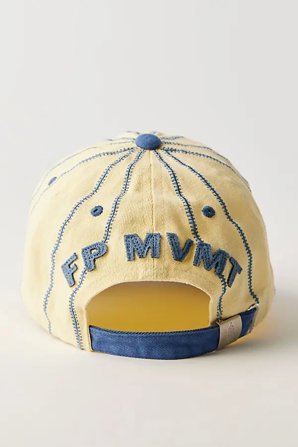 Free People Baseline Baseball Cap - Yellow Combo