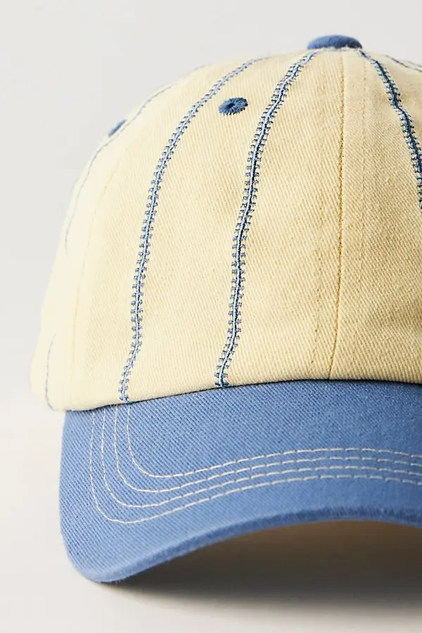 Free People Baseline Baseball Cap - Yellow Combo