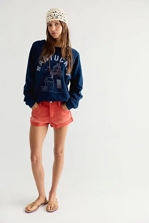 The Original Retro Brand Nantucket Graphic Crewneck Pullover - Navy
