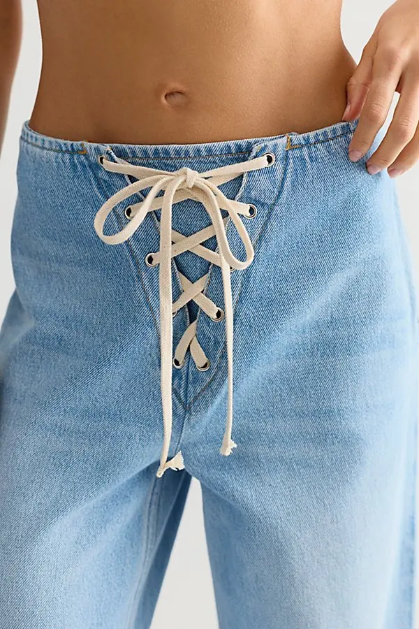 MOTHER Snacks! The Laced Up Smoothie Sneak Jeans - Munchies