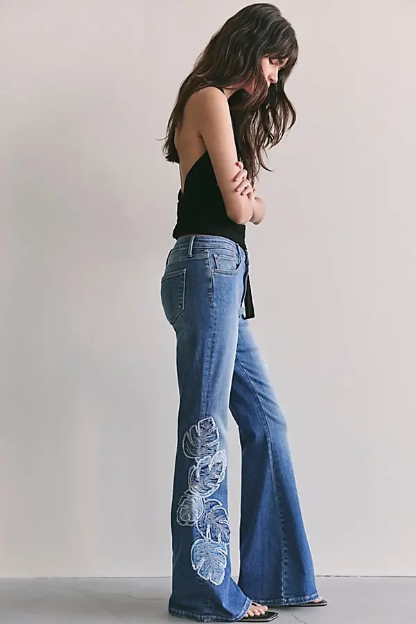 DRIFTWOOD Farrah Patchwork Flare Jeans - Patchwork Palm
