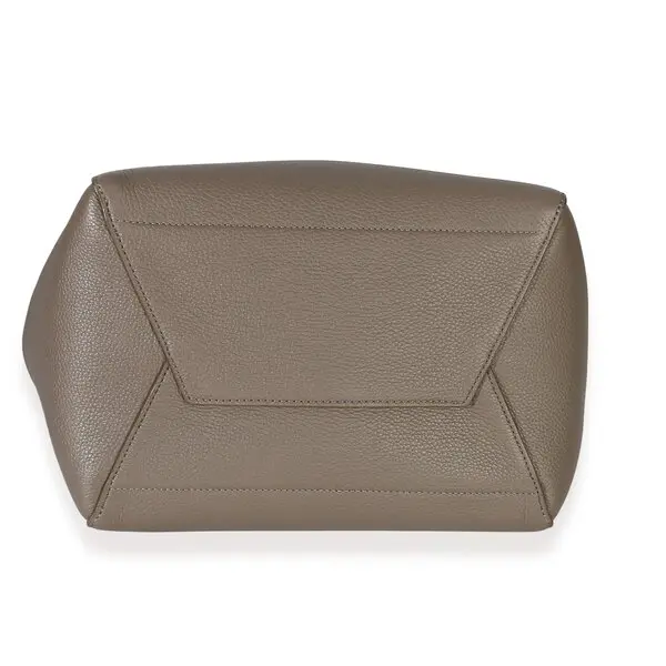 Celine Taupe Soft Grained Calfskin Sangle Bucket Bag - Gray