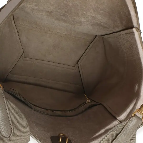 Celine Taupe Soft Grained Calfskin Sangle Bucket Bag - Gray