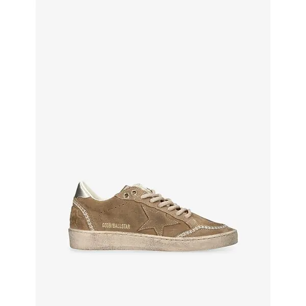 GOLDEN GOOSE Ballstar Suede Trainers - Tan Comb