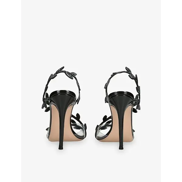 GIANVITO ROSSI Flavia 105 Embellished Laser Cut Leather Heeled Sandals