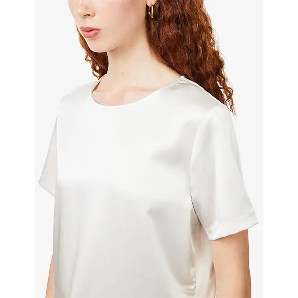 Max Mara Round Neck Satin Top