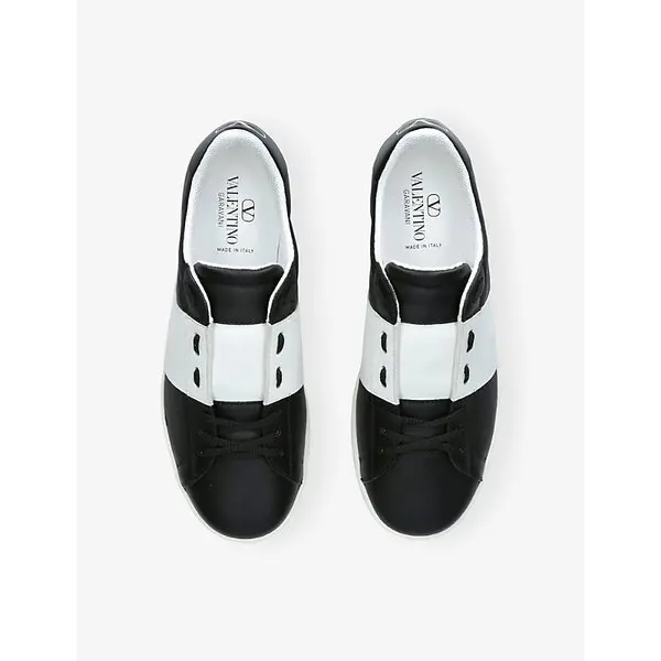 Valentino Garavani Open Royco Leather Trainers - Blk/white