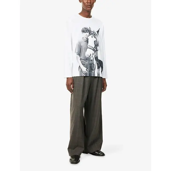 Simone Rocha Wide-leg Wool-blend Check Trousers
