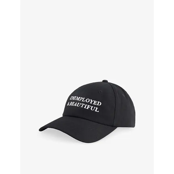 UNTIL FURTHER NOTICE Embroidered Cotton Cap - Black