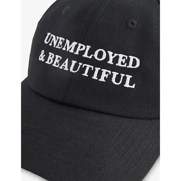 UNTIL FURTHER NOTICE Embroidered Cotton Cap - Black