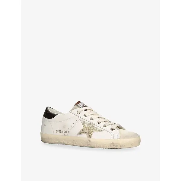 GOLDEN GOOSE Super-star Embellished Leather Trainers