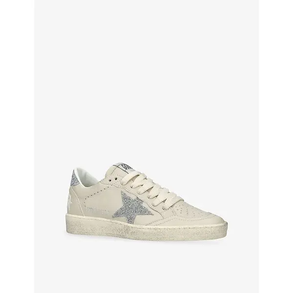 GOLDEN GOOSE Ballstar Leather Sneakers - Cream Comb