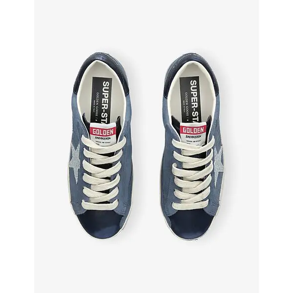 GOLDEN GOOSE Super-star Suede Low-top Trainers - Denim