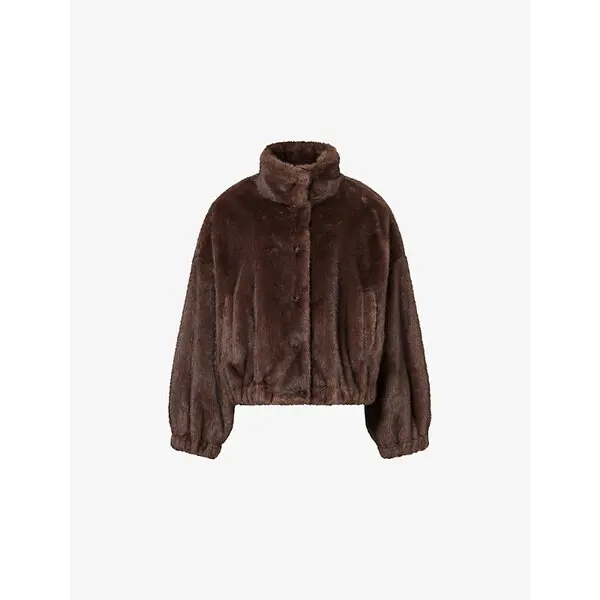 Max Mara Faux Fur High Neck Jacket