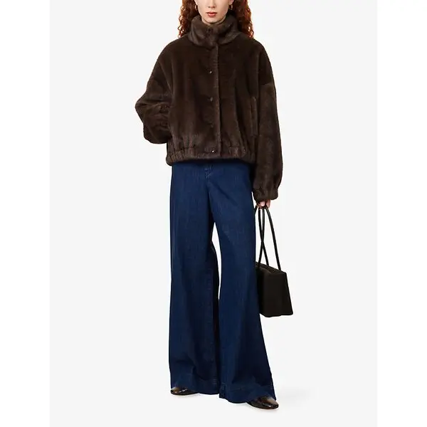 Max Mara Faux Fur High Neck Jacket