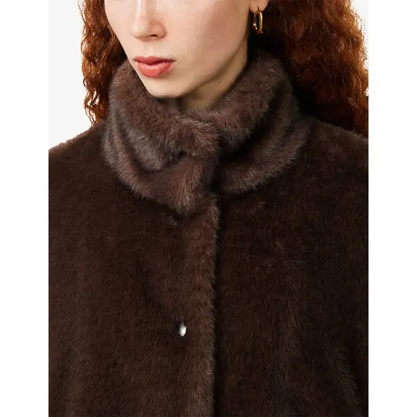 Max Mara Faux Fur High Neck Jacket