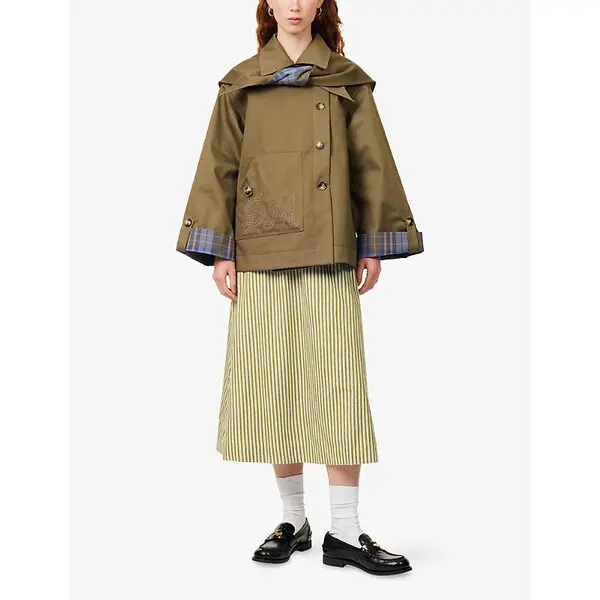 DAMSON MADDER Jerry Cropped Cotton-twill Trench Coat - Olive