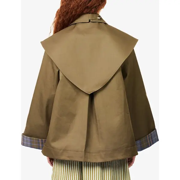 DAMSON MADDER Jerry Cropped Cotton-twill Trench Coat - Olive