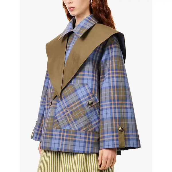 DAMSON MADDER Jerry Cropped Cotton-twill Trench Coat - Olive