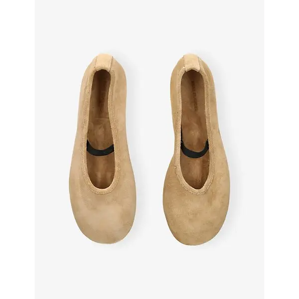 Dear Frances Ballerina Leather Flats - Camel