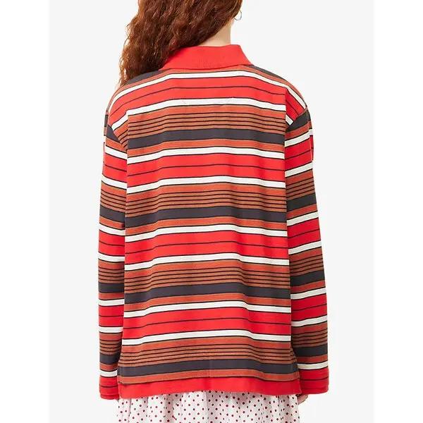 DAMSON MADDER Rugby Sweatshirt With Stripe Print And Multi-way Wear