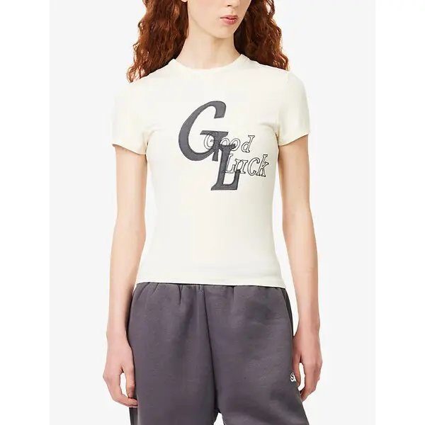 SISTERS & SEEKERS Good Luck' Stretch-modal T-shirt