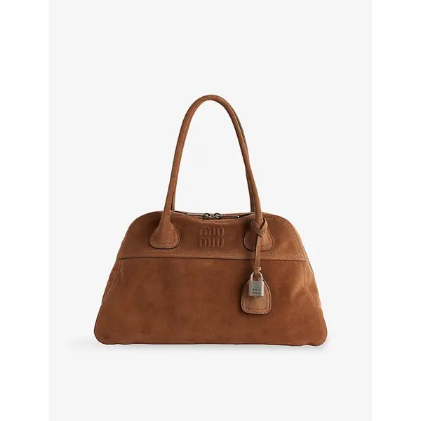 Miu Miu Vivant Suede Shoulder Bag - Cacao