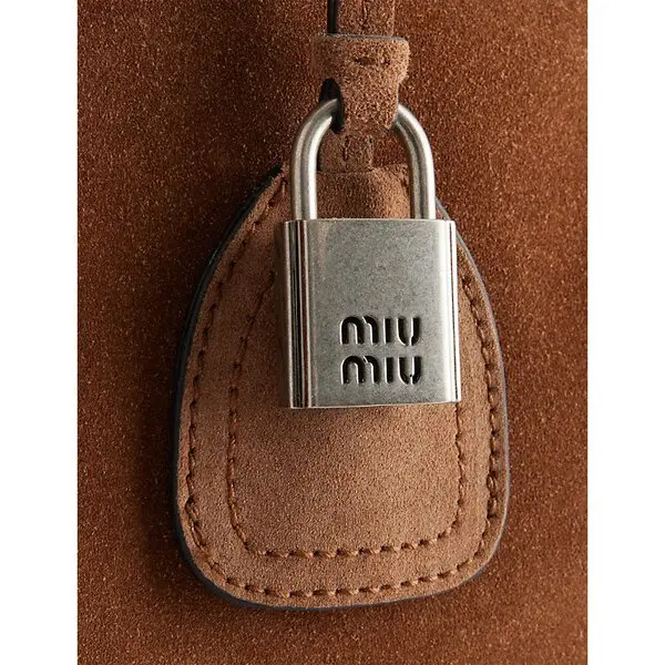 Miu Miu Vivant Suede Shoulder Bag - Cacao