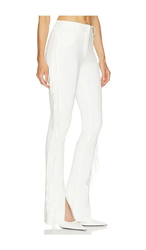 Norma Kamali Fringe Spat Jeans