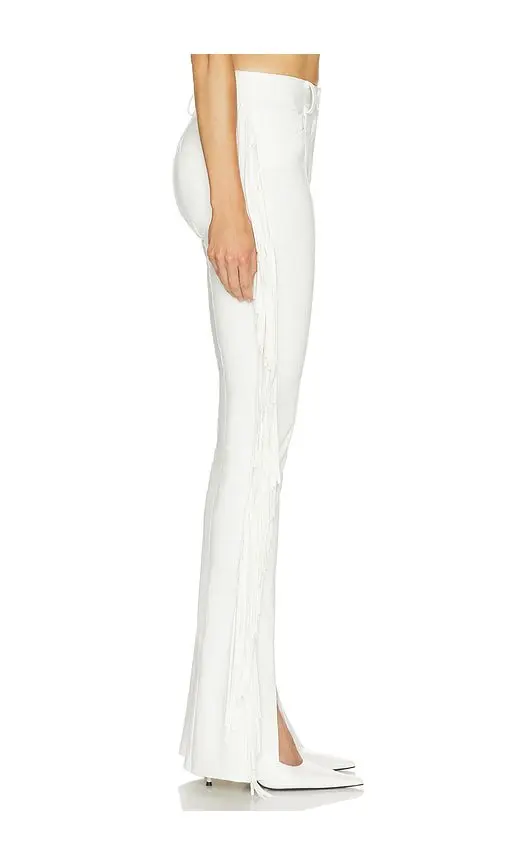 Norma Kamali Fringe Spat Jeans