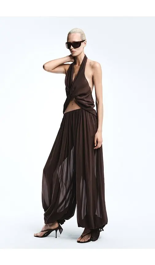 Revolve Benoit Silk Pant - Brown