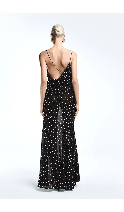 Revolve Siagre Silk Backless Gown - Black