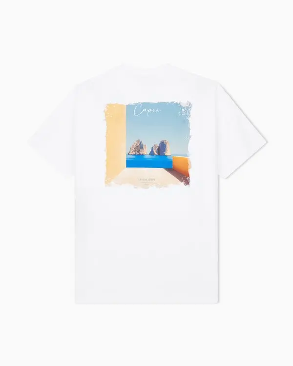 Giorgio Armani Cotton Interlock Jersey T-shirt With Print On The Back - Patterned