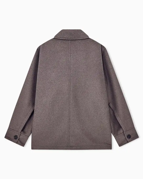 Giorgio Armani Caban Coat Regular Fit In Llama Wool With Patch Pockets