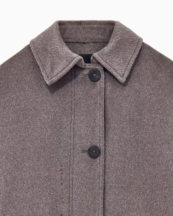 Giorgio Armani Caban Coat Regular Fit In Llama Wool With Patch Pockets