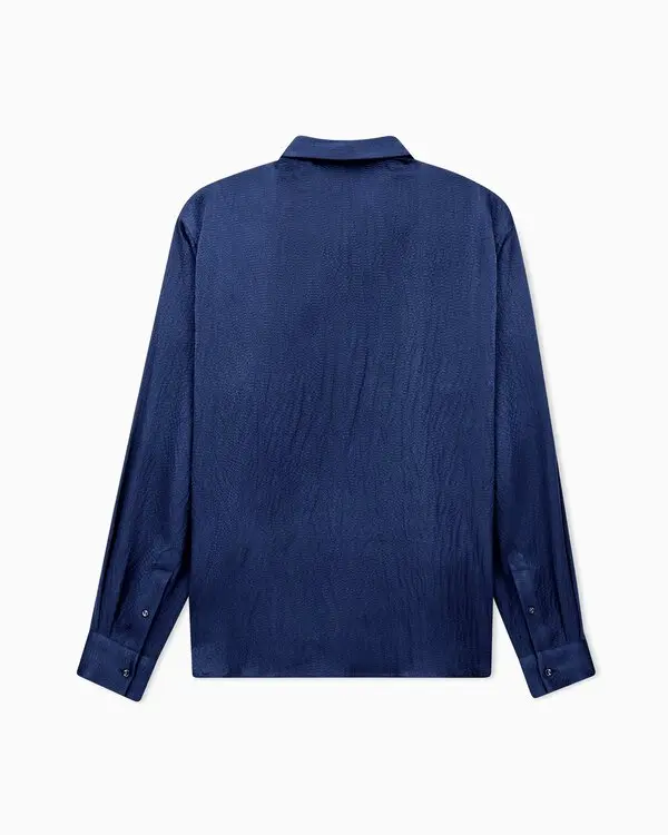 Giorgio Armani Shirt Regular Fit In Hammered Silk Satin