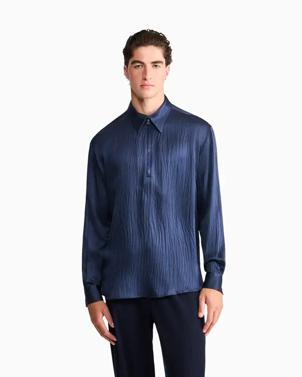 Giorgio Armani Shirt Regular Fit In Hammered Silk Satin