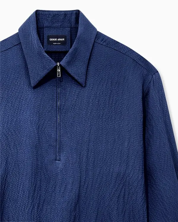 Giorgio Armani Shirt Regular Fit In Hammered Silk Satin