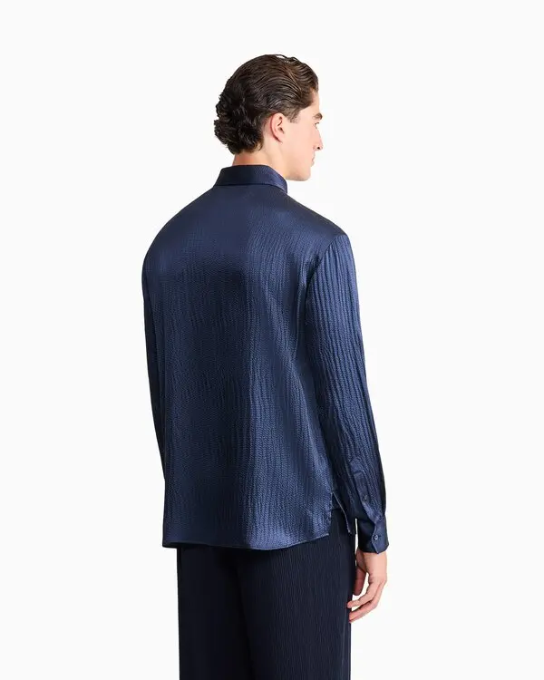 Giorgio Armani Shirt Regular Fit In Hammered Silk Satin