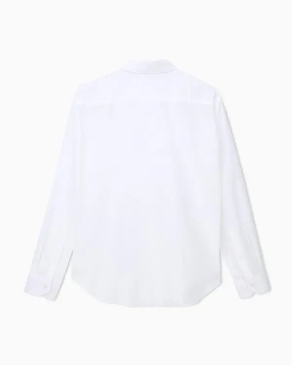 Giorgio Armani Shirt Regular Fit In Cotton Seersucker