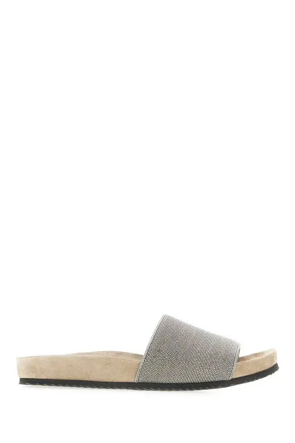 Brunello Cucinelli Embellished Slip-on Slides - Multicolor