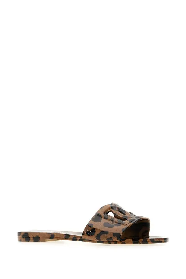 Dolce & Gabbana Leopard Print Slides - Multicolor