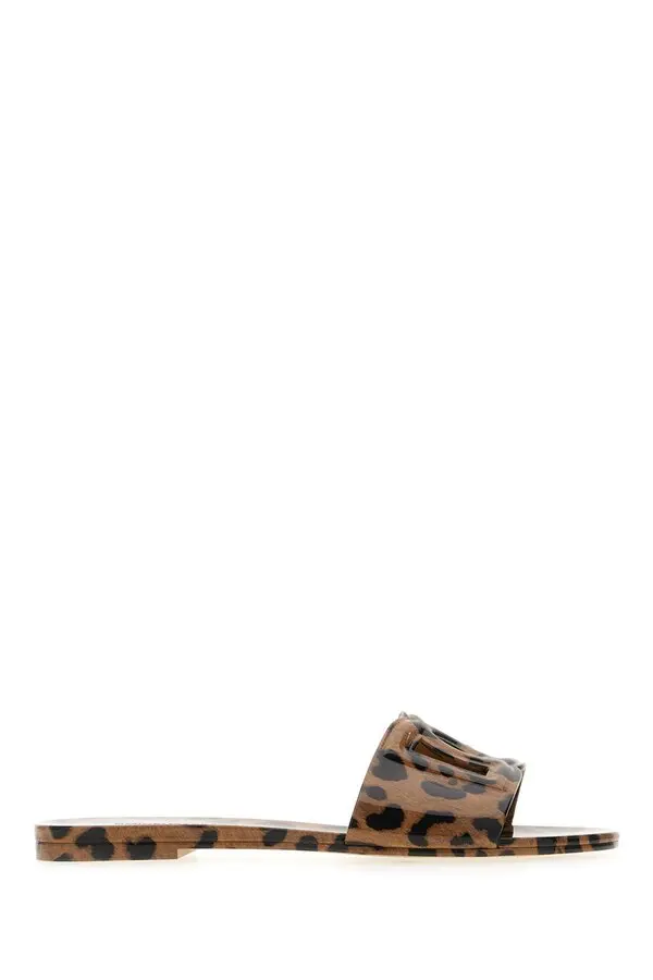 Dolce & Gabbana Leopard Print Slides - Multicolor