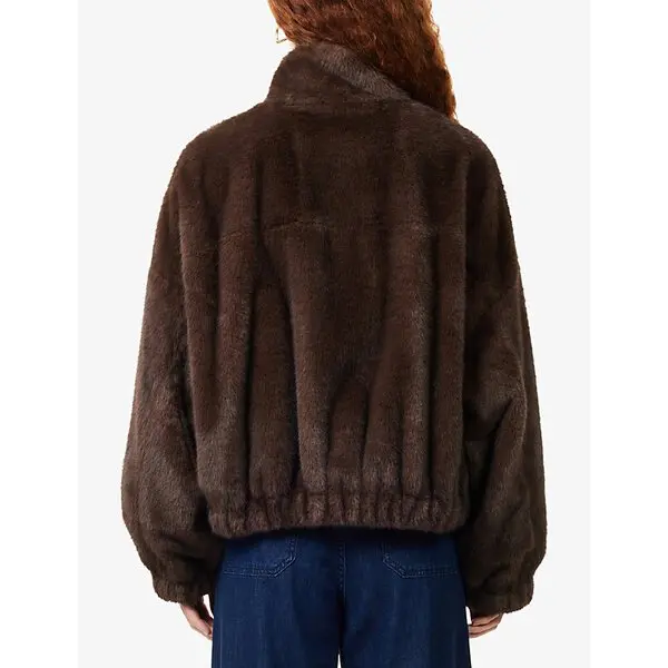 Max Mara Long-sleeve Faux-fur Short Coat